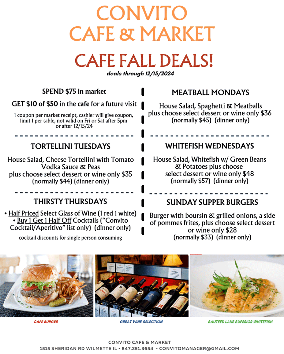 Convito Cafe Late Summer Deals | Convito Cafe & Market