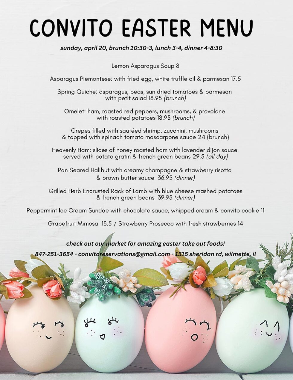 Convito Easter Menu | Convito Cafe & Market